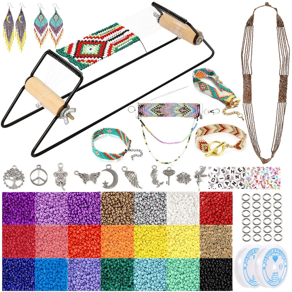 Bead Loom Kit Loom Beading Supplies with Seed Beads Complete Jewelry ...