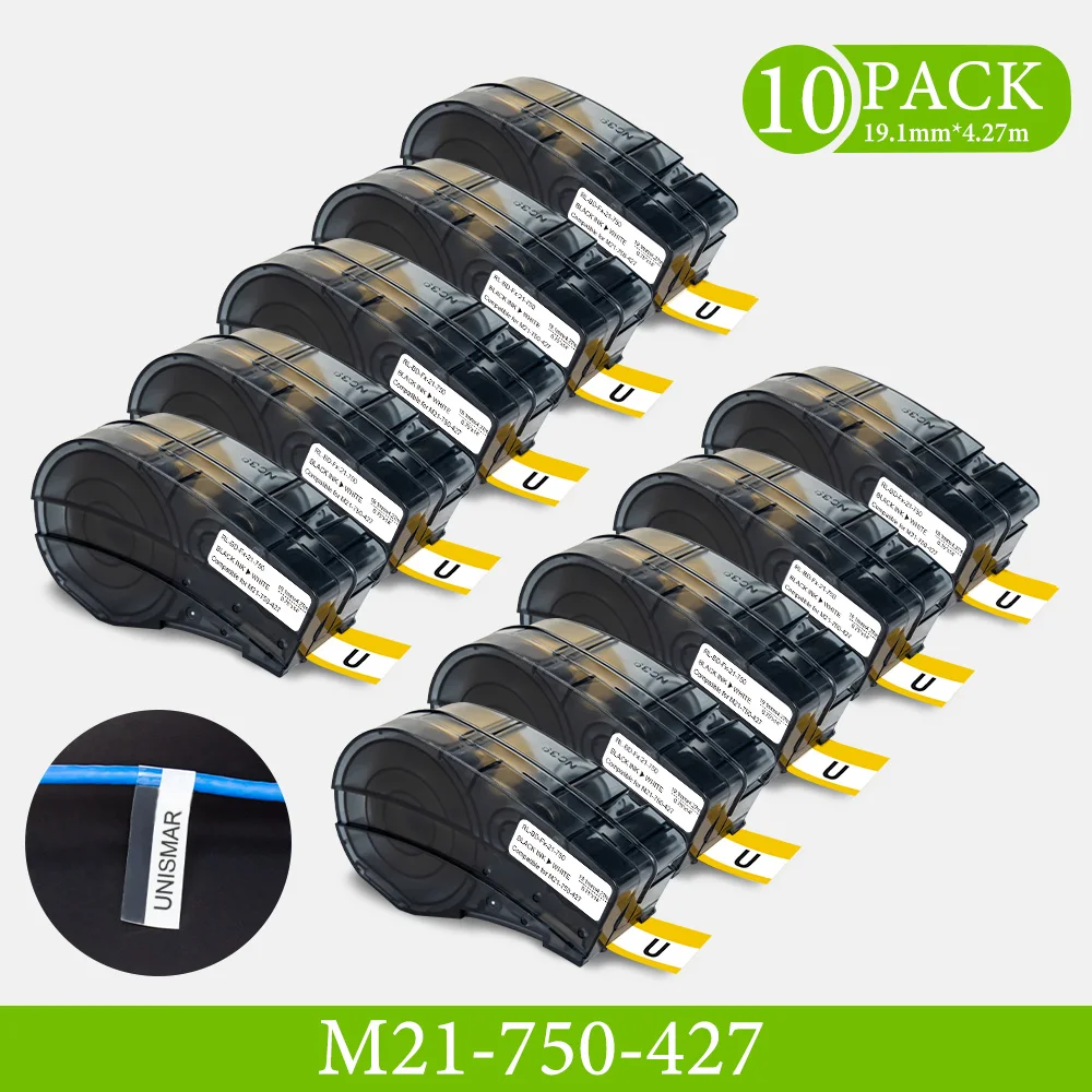 1-10PK-Self-Lam-Vinyl-Label-Tape-M21-750-427-19-1mm-Compatible-Brady ...