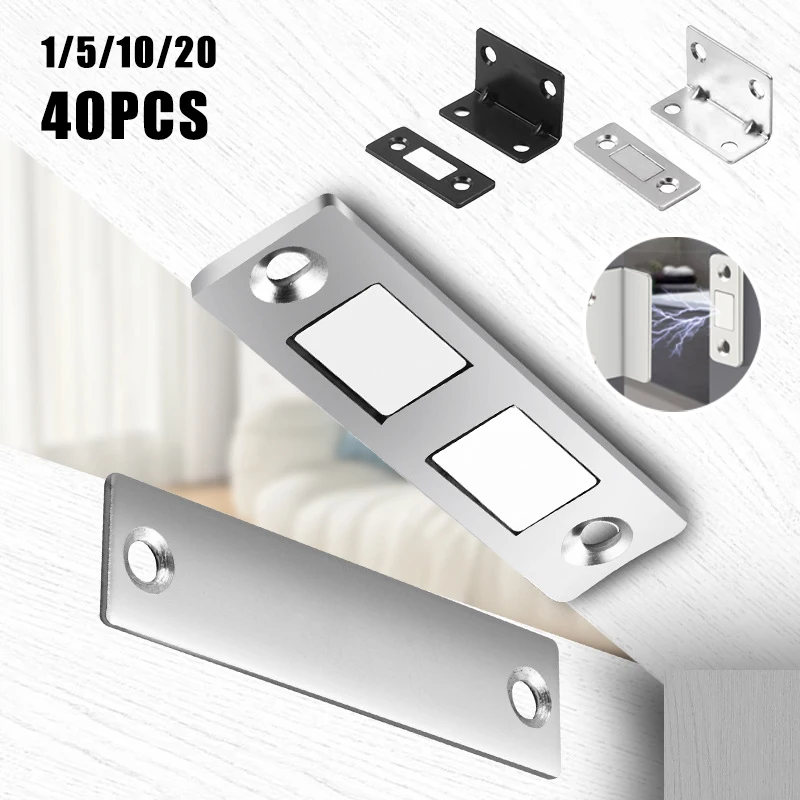 Invisible Sliding Door Magnetic Catch L Shape No Drill Adhesive Closet ...