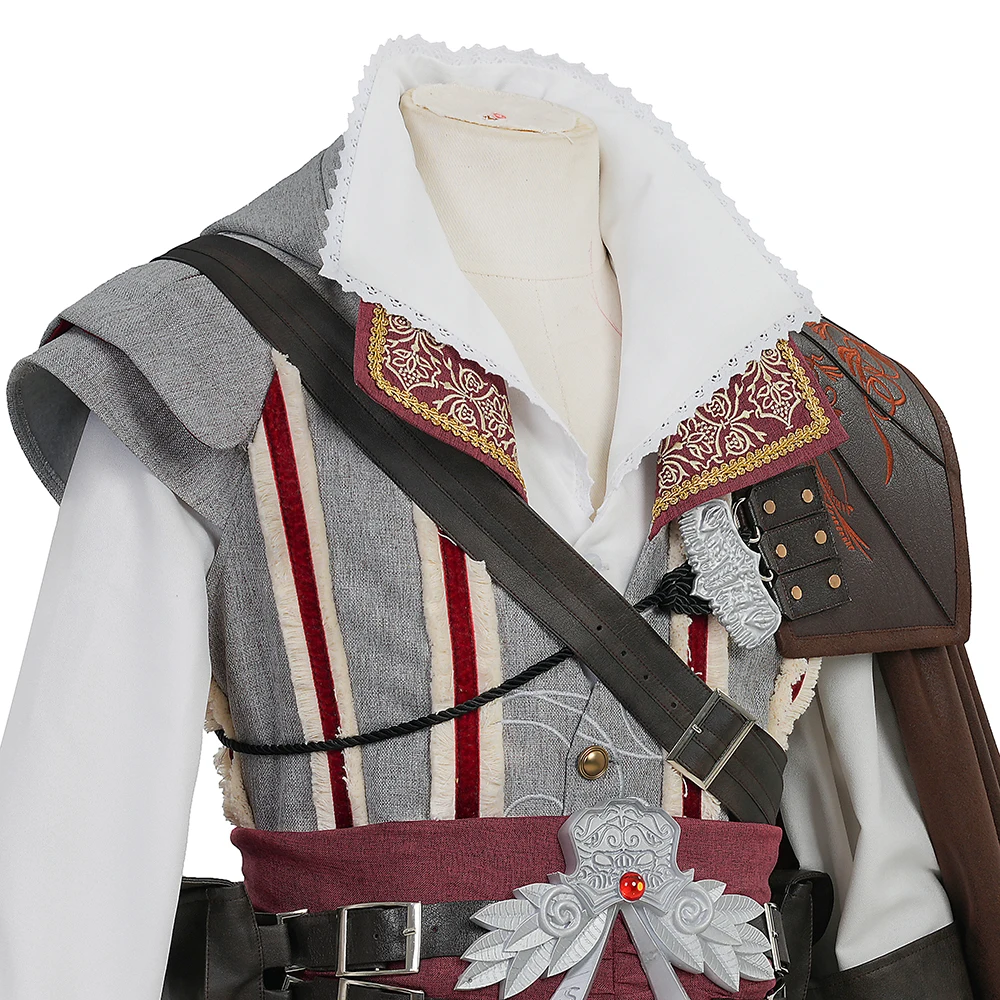 Halloween Ezio Cosplay Costume Ezio Auditore Costumes Top Pants Props ...