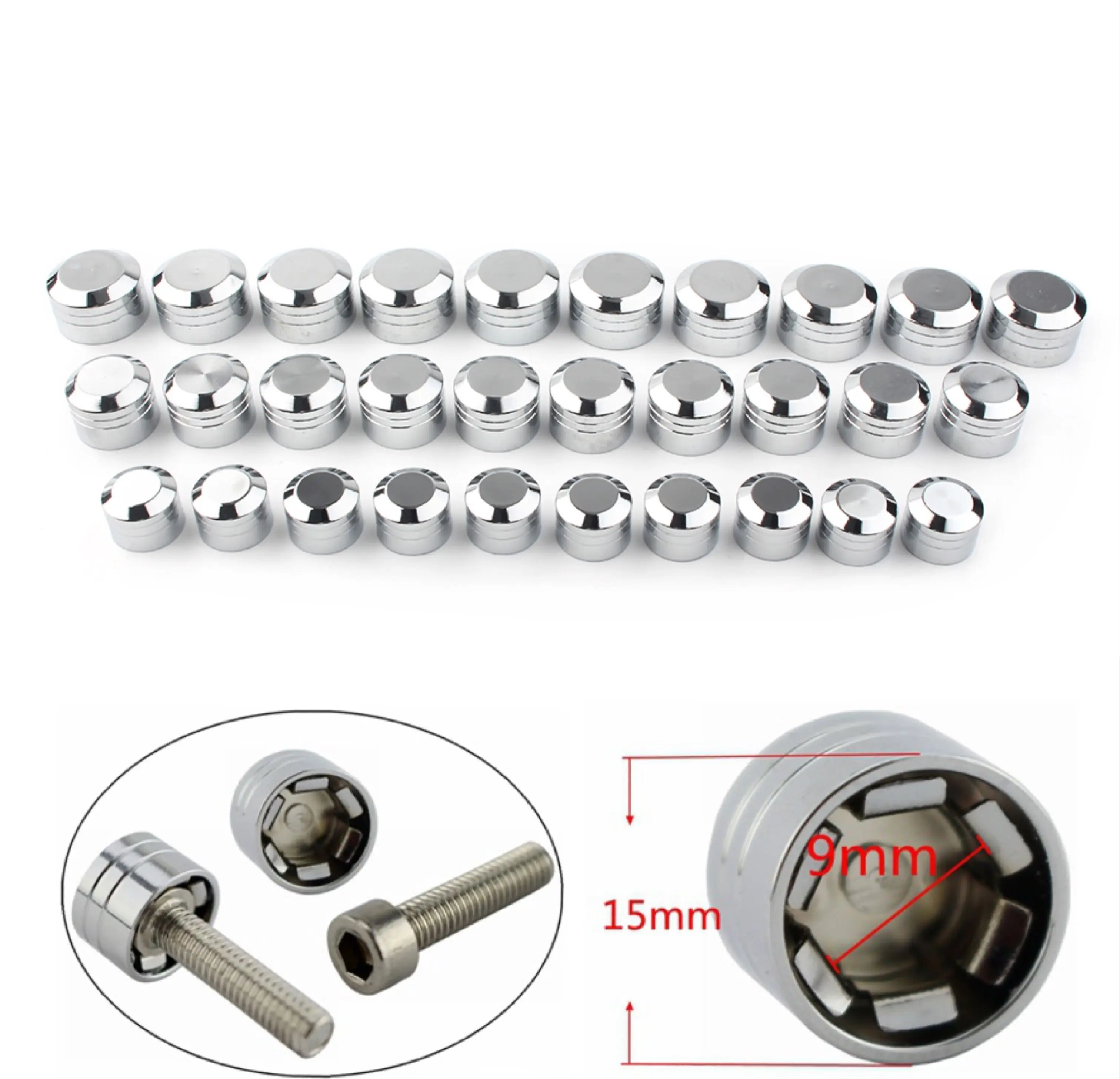 Aluminum Motorcycle Bolts Topper | Harley Davidson Chrome Parts - 10pcs ...
