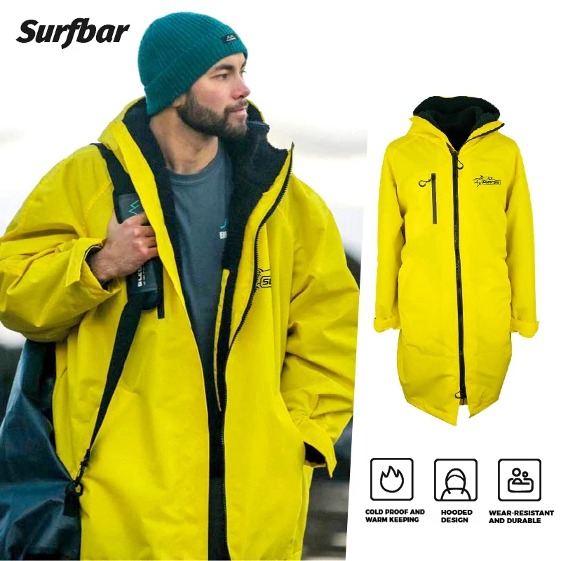 Waterproof Surf Changing Robe Outdoor Coat Fleece Lined Jacket Keeping ...