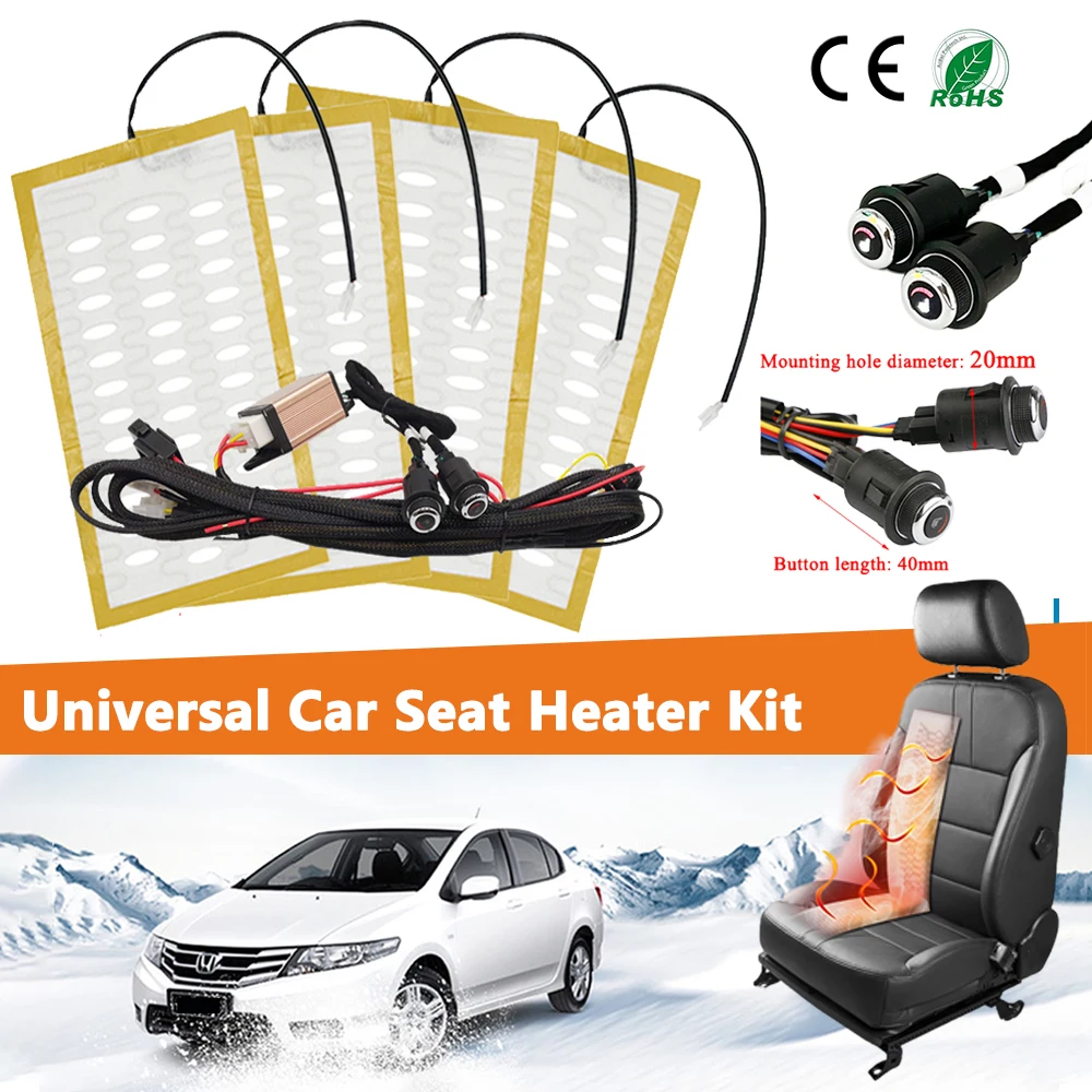 NEW-12V-Universal-Built-in-Car-Seat-Heater-Kit-Fit-2-Seats-Alloy-Wire ...