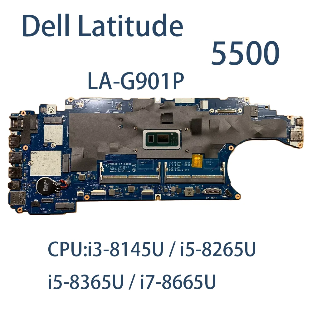 Carte mère d'ordinateur portable pour Dell Latitude 5500 LA-G901P avec ...