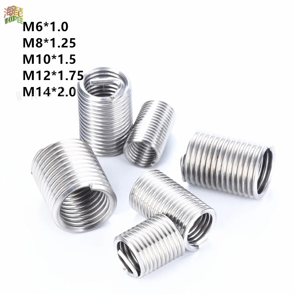 5 50PCS Wire Insert Screw Bushing M6 M8 M10 M12 M14 Thread Repair ...