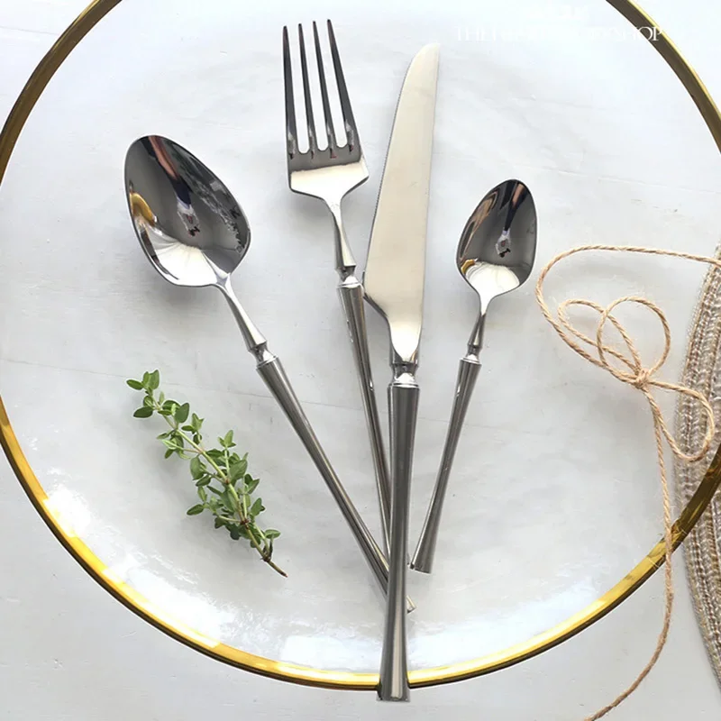 Bright-Silver-18-10-Stainless-Steel-Luxury-Cutlery-Dinnerware-Tableware ...