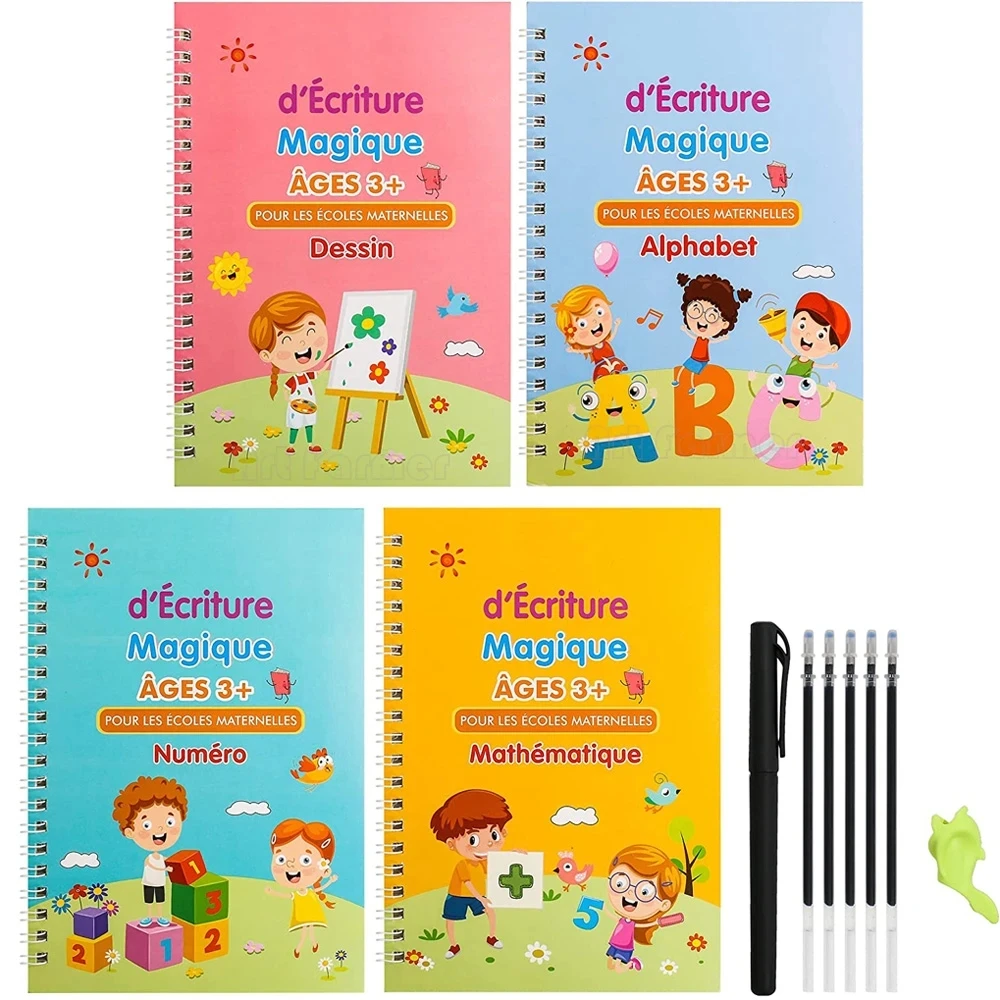 4 Book Set French Magic Writing Book For Kids Notebooks Mathematics 4-book-set-french-magic-writing-book-for-kids-notebooks-mathematics