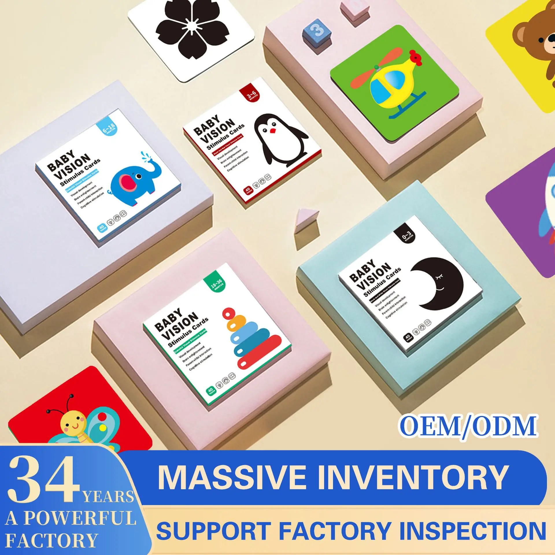 Sensory-Stimulation-Visual-Card-Montessori-Early-Educational-Color ...