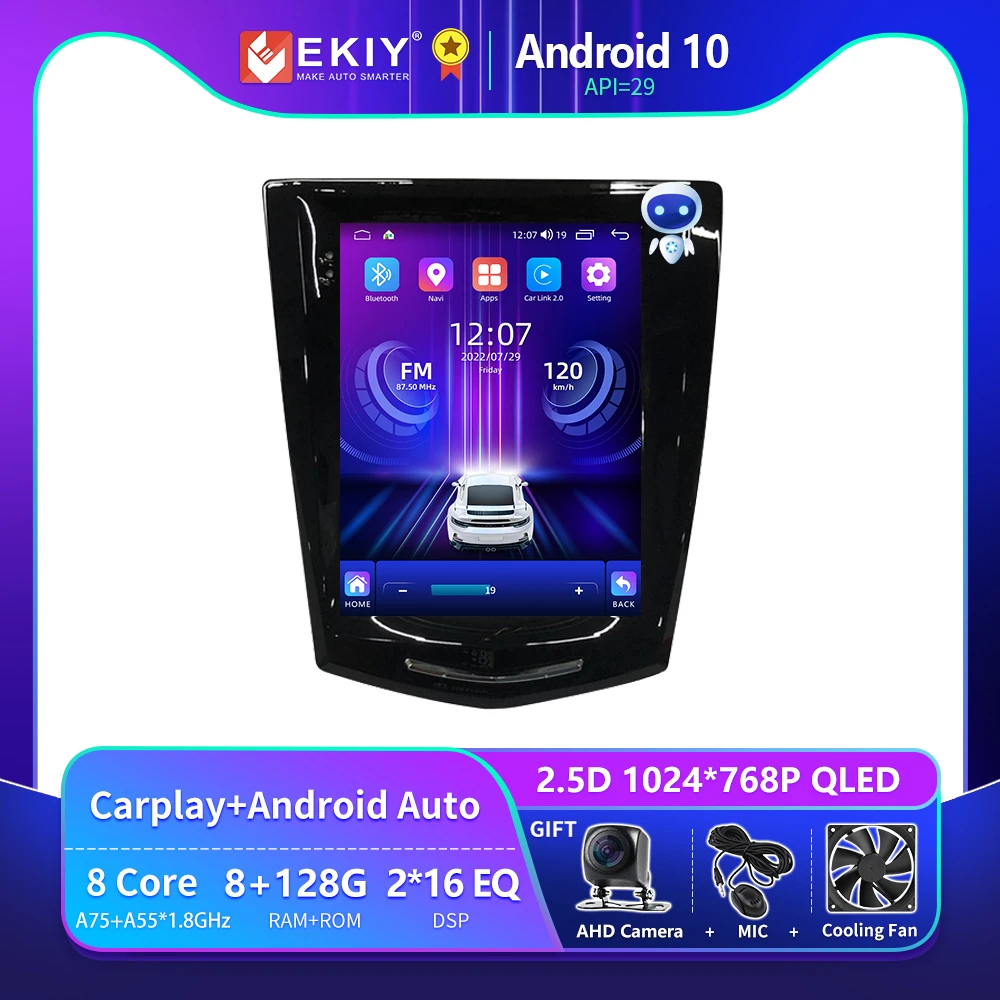 EKIY T9 Tesla Car Radio For Cadillac ATS XTS CTS SRX 2013 2014 2015 ...