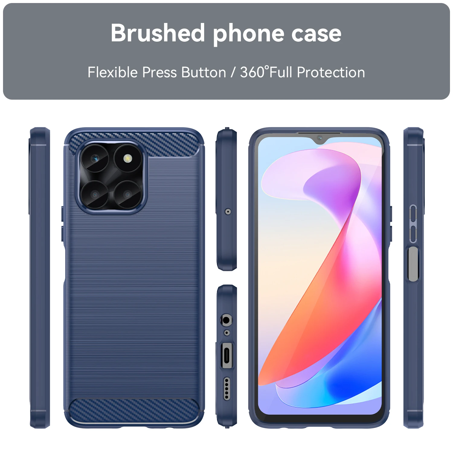 Shockproof-Matte-Case-For-Honor-X6A-Soft-Silicone-Protective-Phone ...