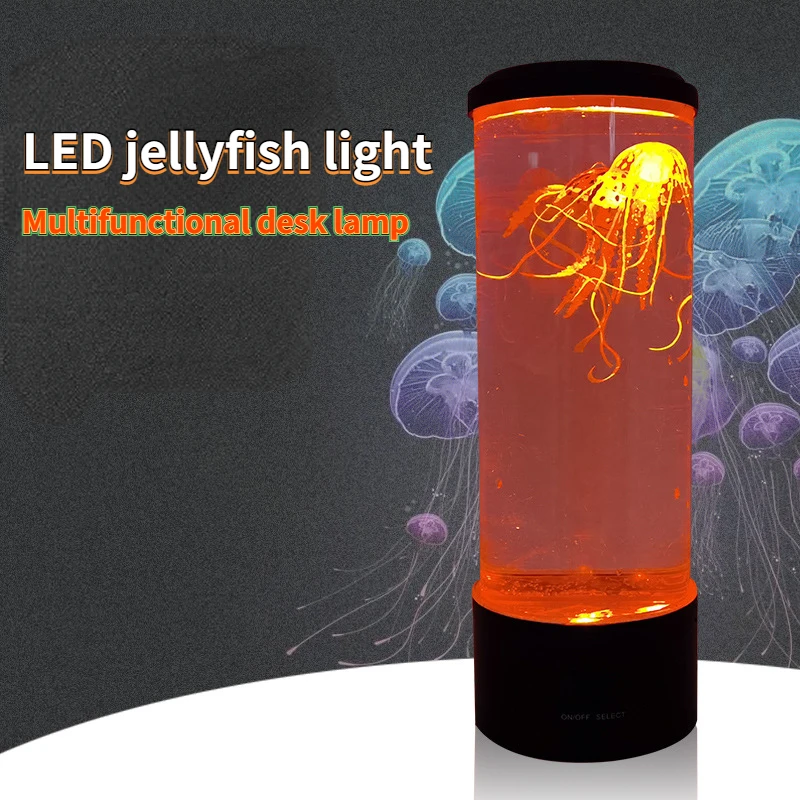 Led 판타지 색상 변경 해파리 램프 Usb 연결된 수족관 탱크 해파리 탱크 Led 램프 편안한 분위기 야간 조명 장식 다양한 색상 변경 해파리 램프 해파리 탱크
