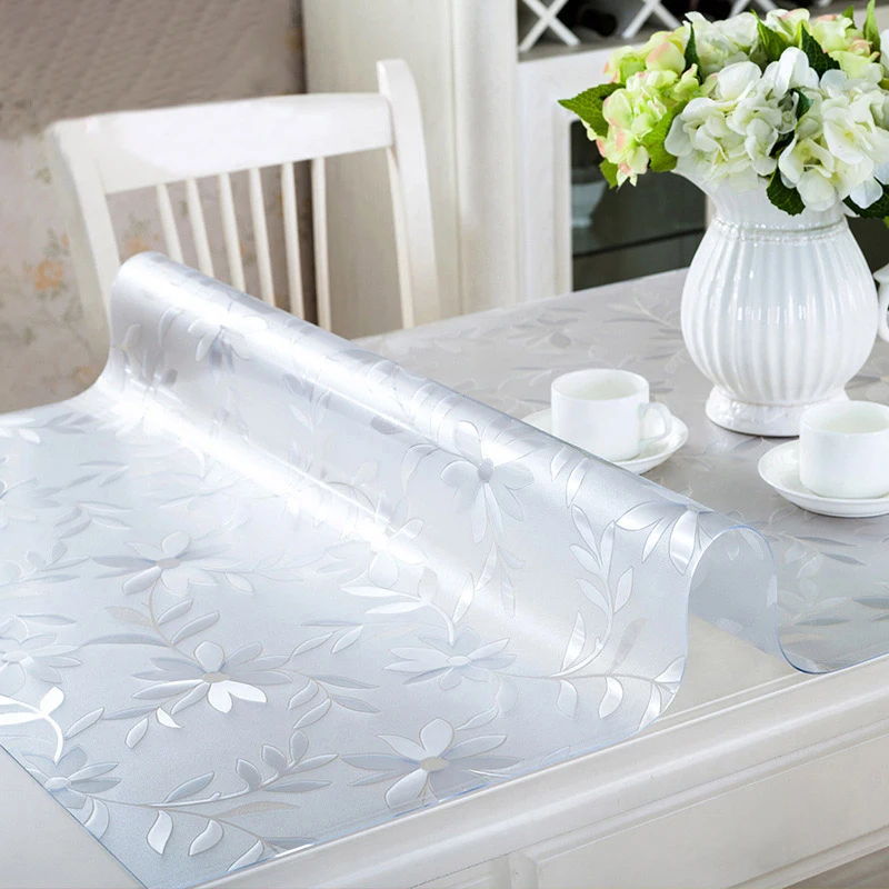 Soft Glass Tablecloth PVC table cloth Clear/Matte Oilproof Waterproof ...