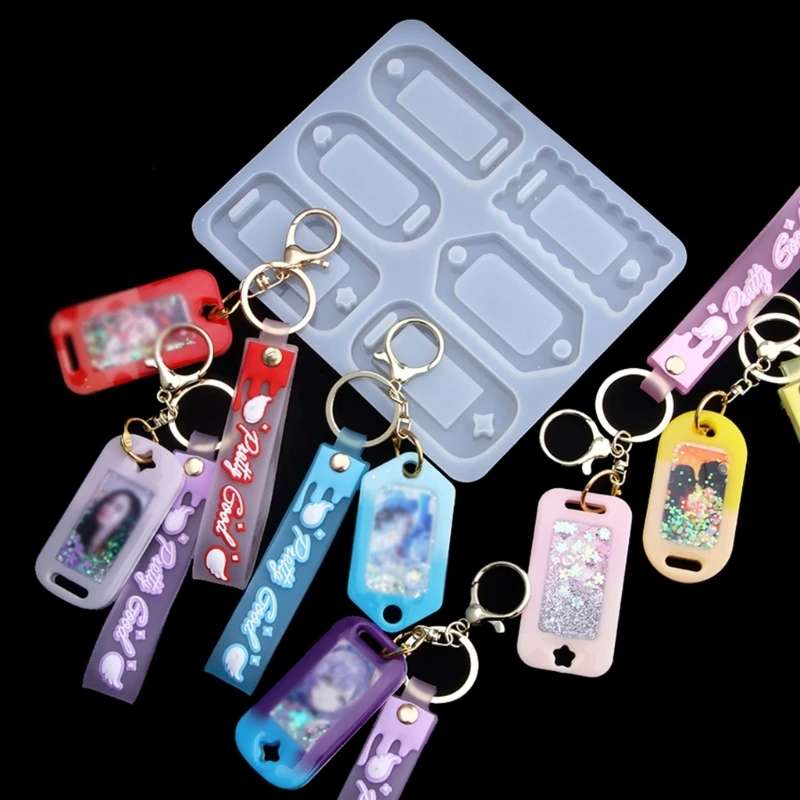 DIY Geometry Ornament Quicksand Tags Silicone Epoxy Mold DIY Keychain ...