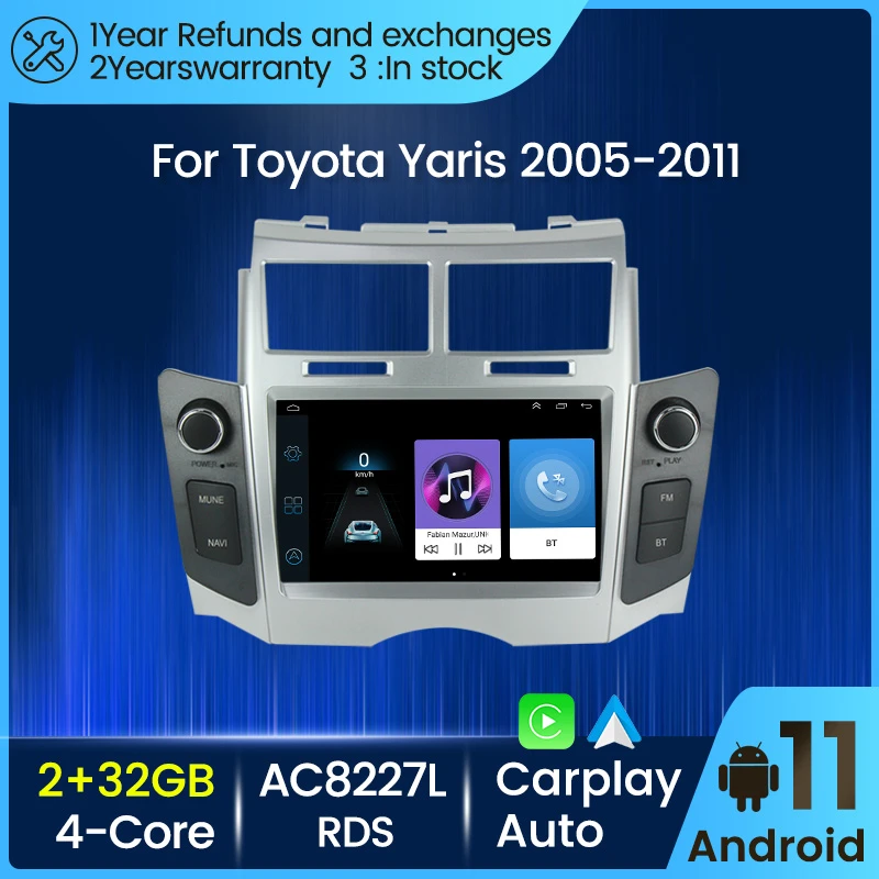 In lager WiFi Android 11 Auto DVD Player Radio Stereo Für Toyota Yaris ...