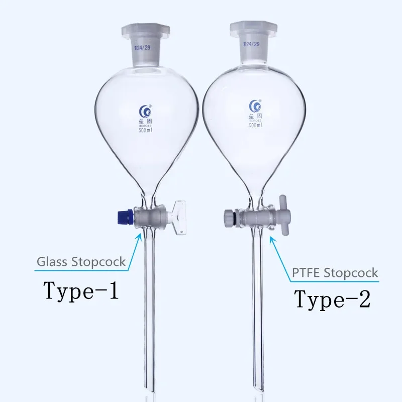 1PCS 60ml To 1000ml Clean Lab Glass Ball-shaped Separating Funnel with ...