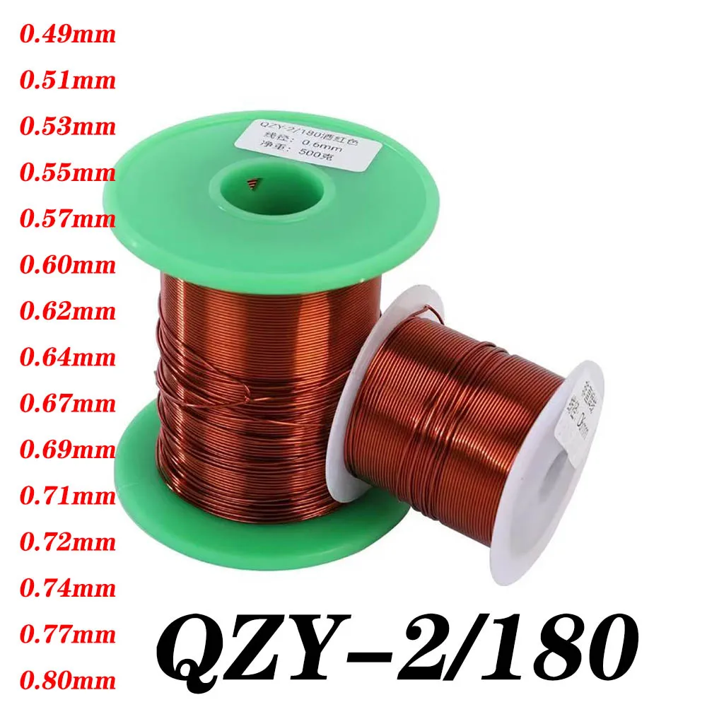 500 g/rollo de alambre esmaltado QZY-2/180 grado alambre de cobre ...