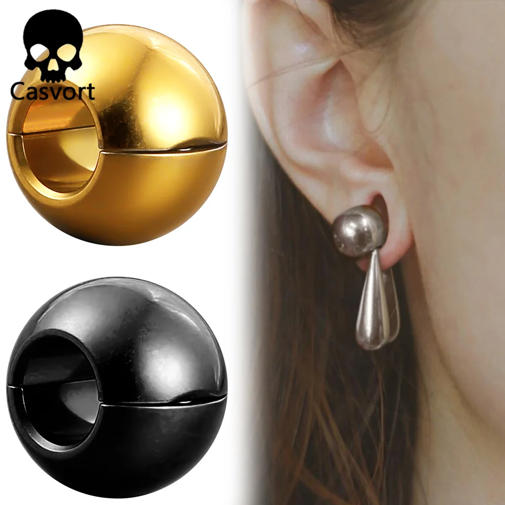 Casvort 2PCS Daily Casual Ear Weights Hangers Lobe Cuff Ear Gauges Plug ...