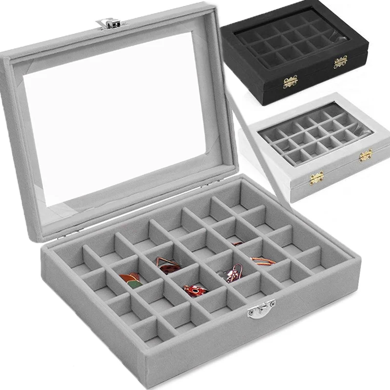 Velvet Jewelry Ring Jewelry Display Organizer Box | Velvet Jewelry Box ...