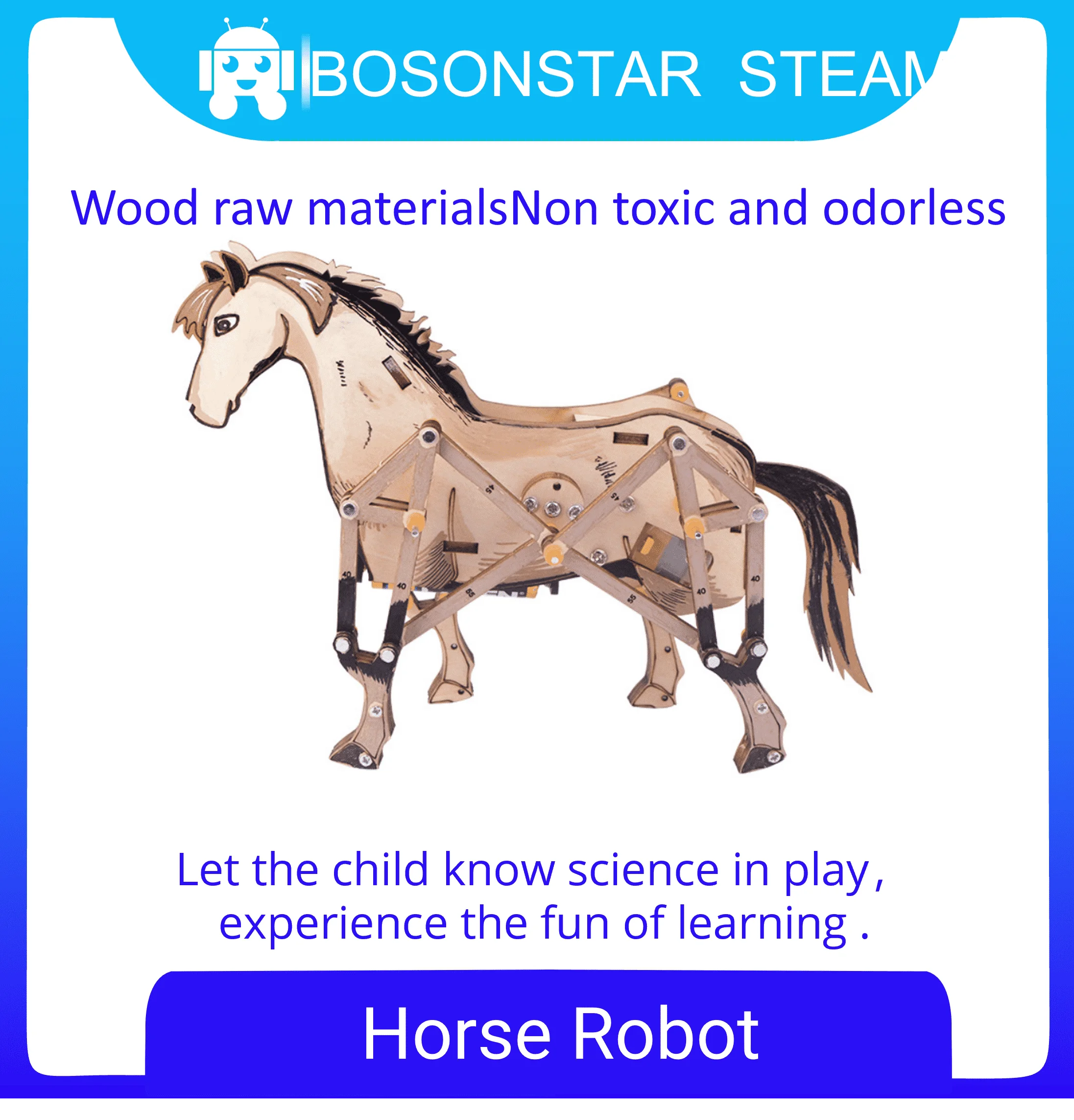 DIY-Assembled-Model-Mechanical-Horse-Science-Discovery-STEM-Education-Physics-Experiment-Kit-For ...