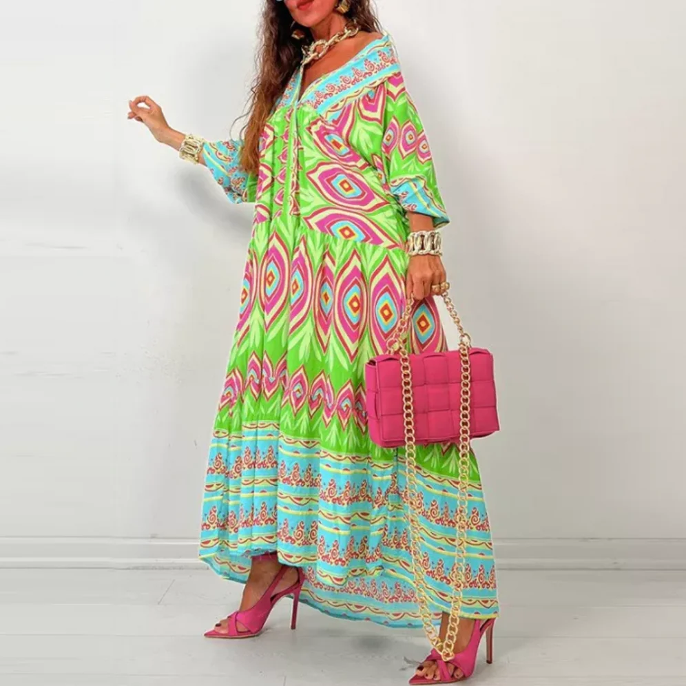 Autumn New African Dresses For Women Vetement Femme Dashiki Abaya Print ...