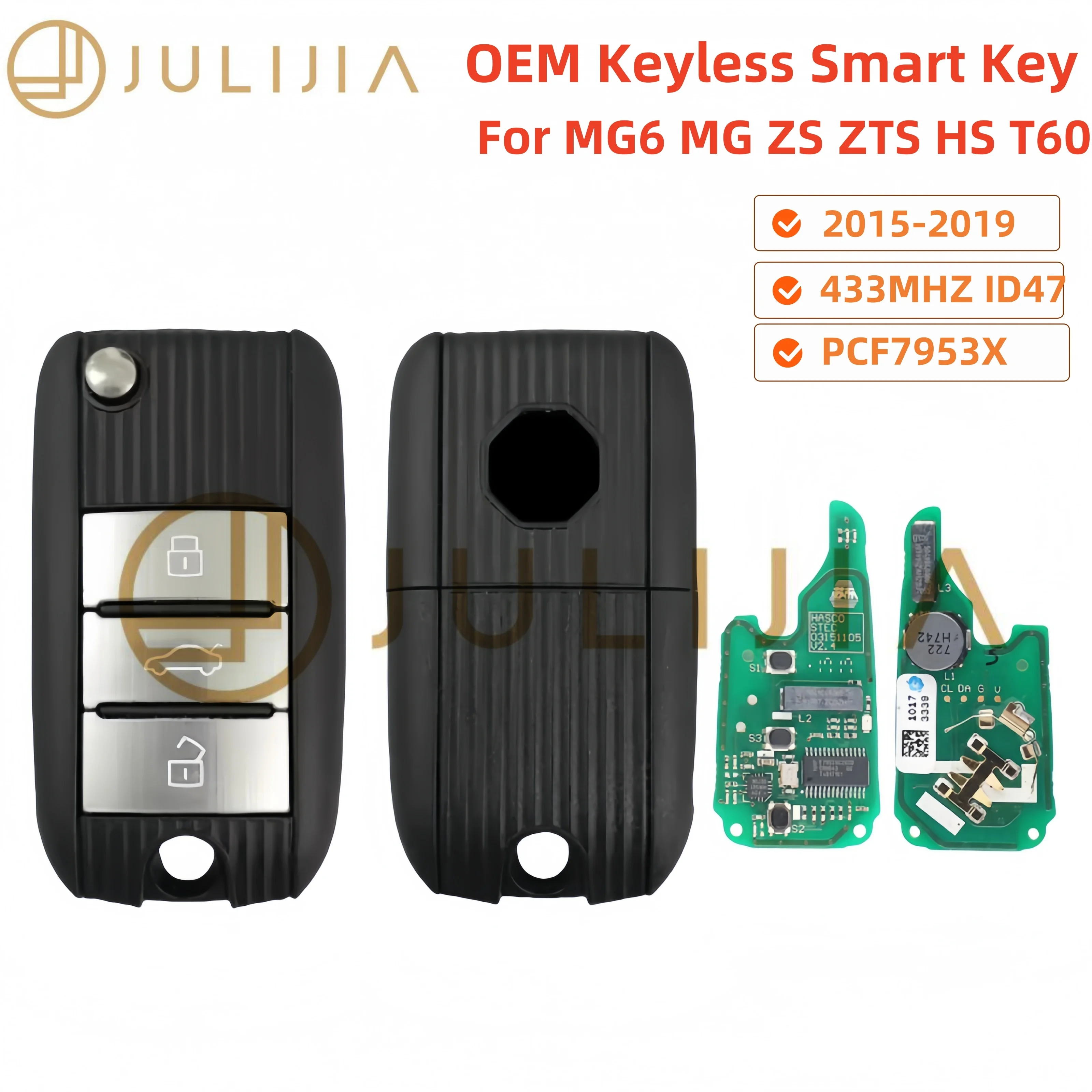OEM Smart Remote Car Key 3 Buttons Fob for MG MG5 Morris Garage ZS MG6 ...