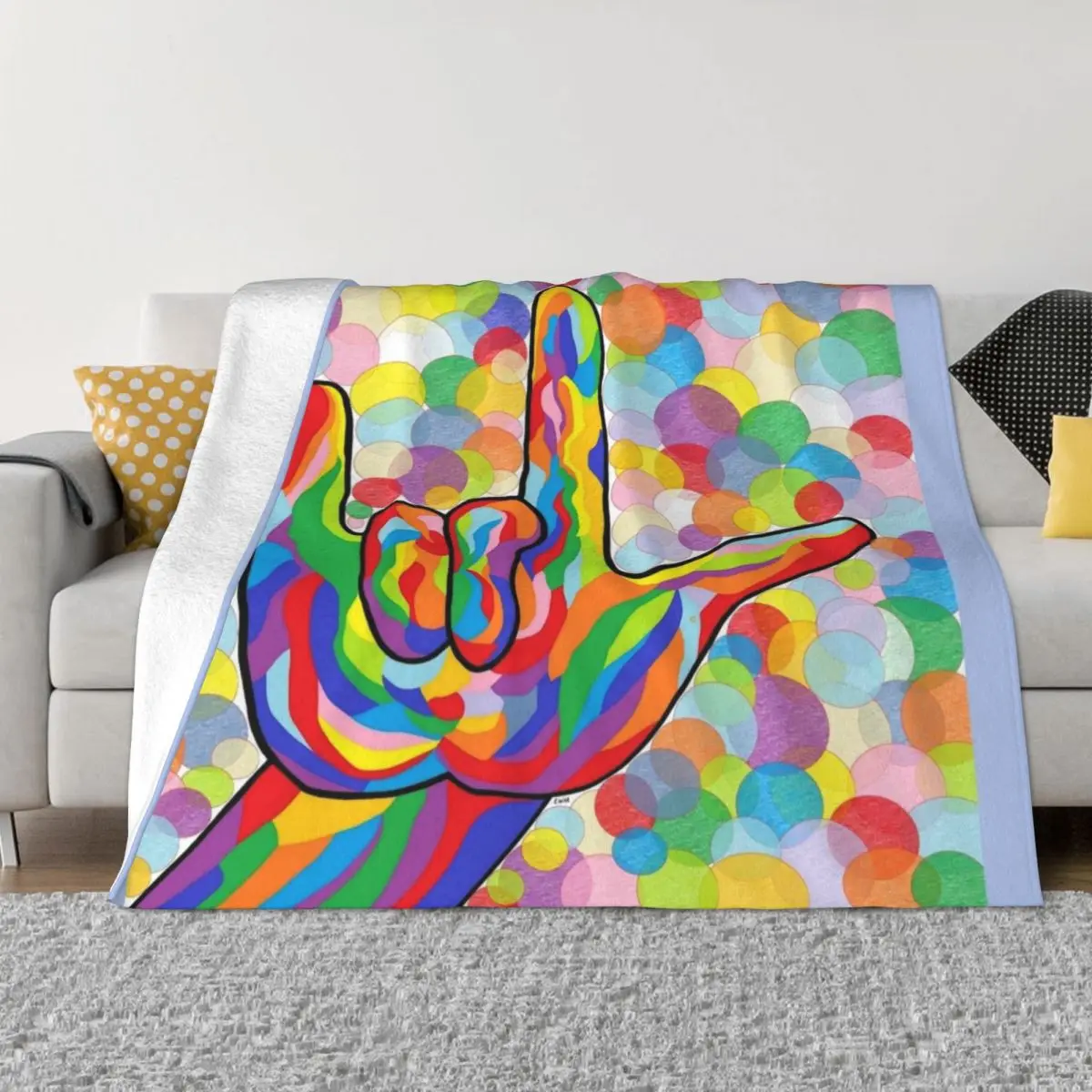 ASL-I-Love-You-on-Bubble-Background-Throw-Blanket-Luxury-Brand-Furrys ...
