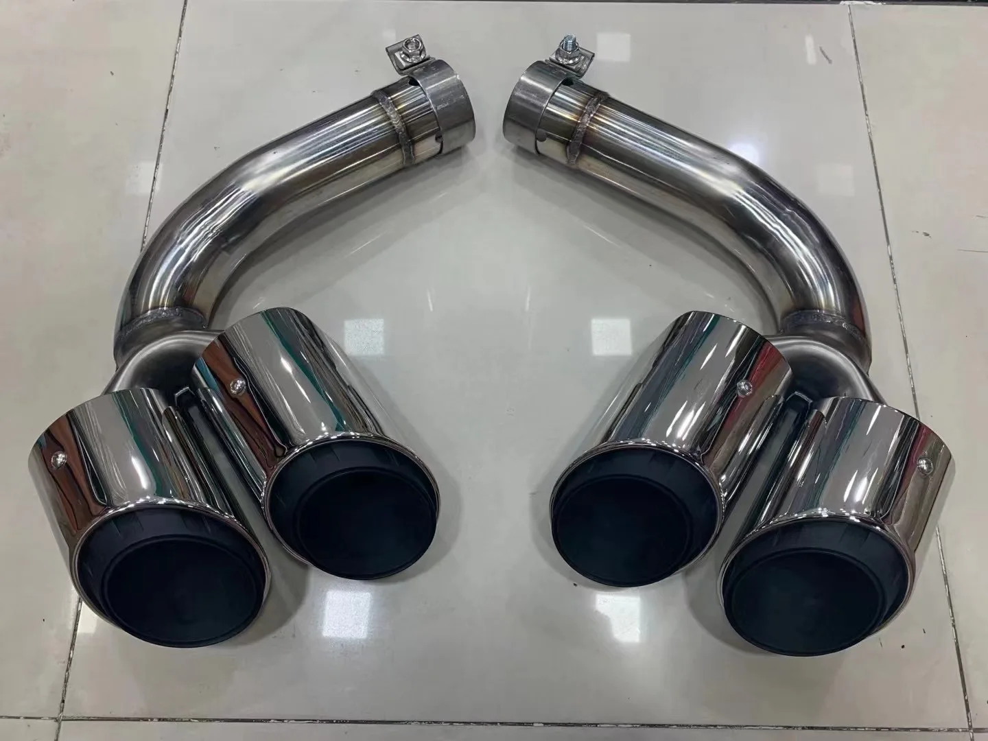 Car Accessories Exhaust Tip For Volkswagen Touareg 2.0t 3.0t 2019-2023 Black 304 Stainless Steel ...