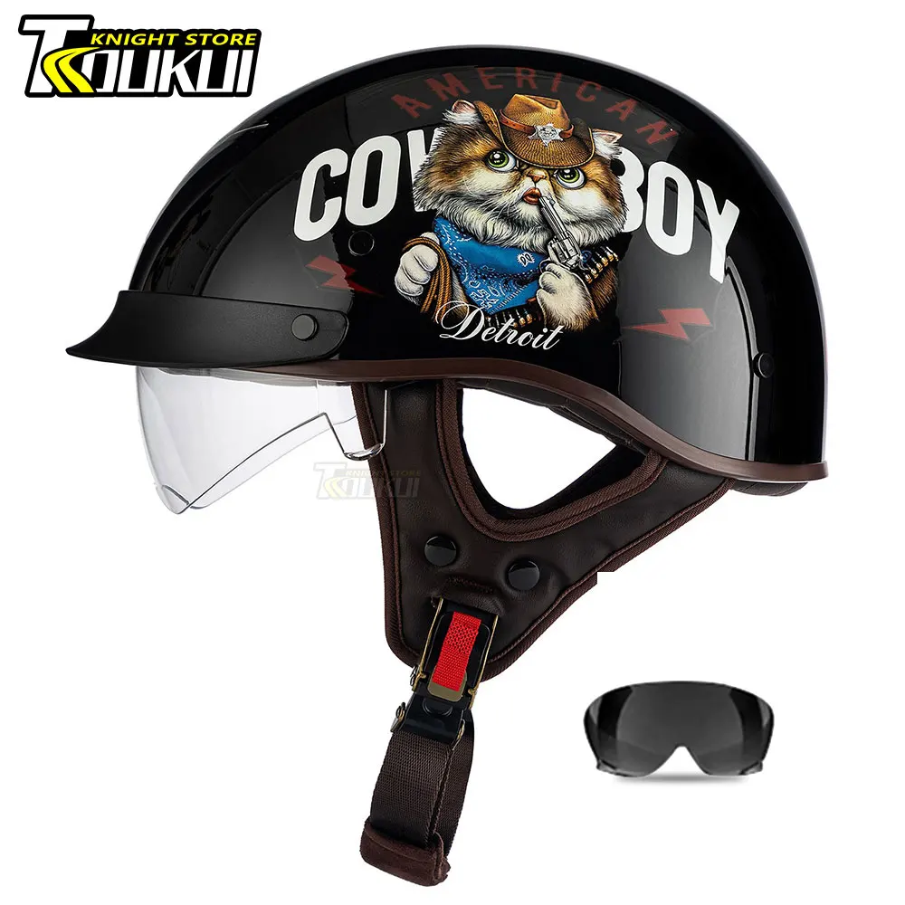 Motorcycle Helmet Casco Moto Helmet Fashion Personality Half Face ...