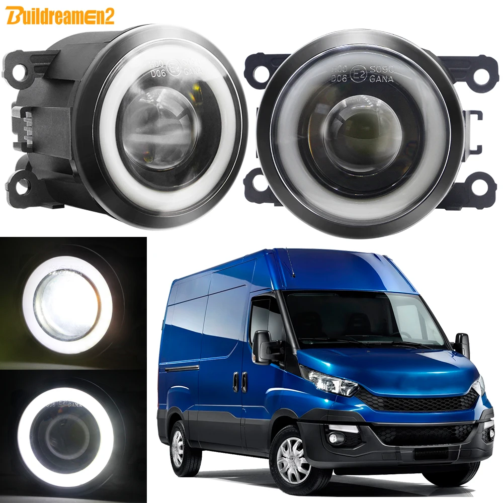 2 X 30W 3000LM Fog Light Assembly with Angel Eye DRL For Iveco Daily VI ...