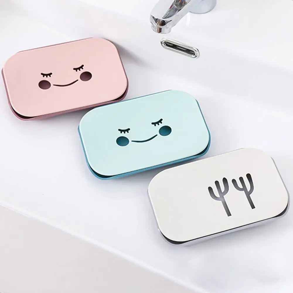 Smiling-Pattern-Soap-Dish-Double-Layered-Self-Draining-Soap-Stand-PP ...