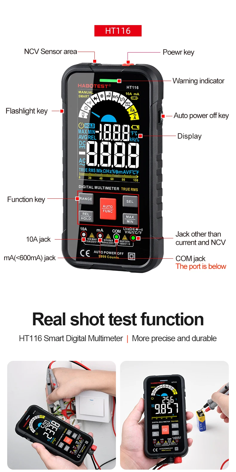 HABOTEST HT116 Digital Multimeter