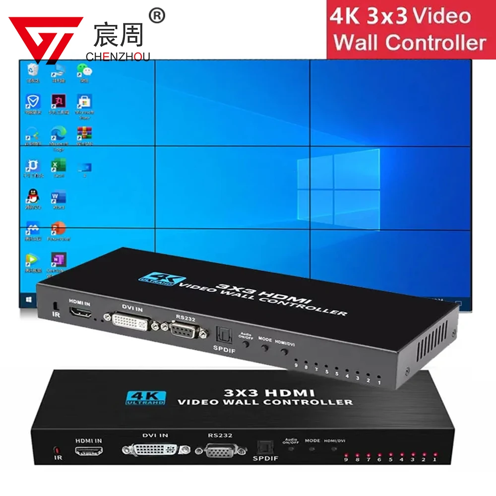 3x3-Video-Wall-Controller-4K-HDMI-DVI-Input-1080P-3x3-2x3-2x4-4x2-1x4 ...