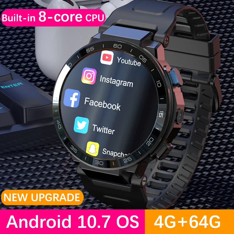 Smartwatch-com-grande-bateria-LTE-4G-cart-o-SIM-tela-redonda-CPU-8-Core ...