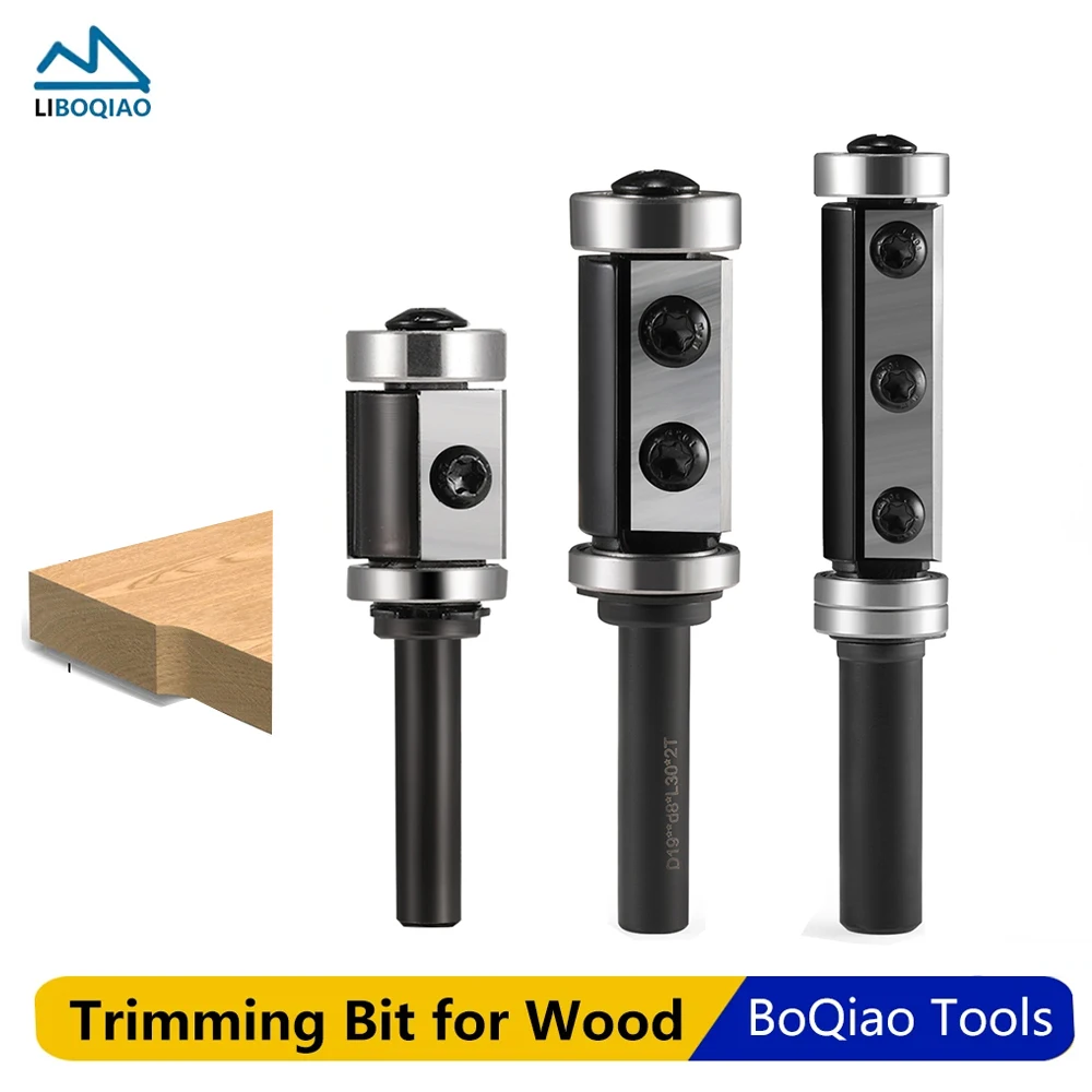 8mm-12mm-12-7mm-Wood-Flush-Trimming-Cutter-CNC-Straight-Router-Bit ...