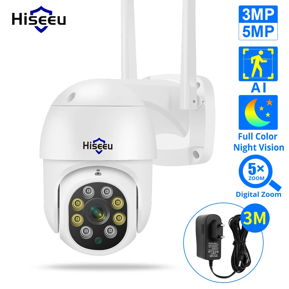 Hiseeu 8mp 4k Ptz Ip Camera Wifi Outdoor Two-way Audio Cctv Security ...