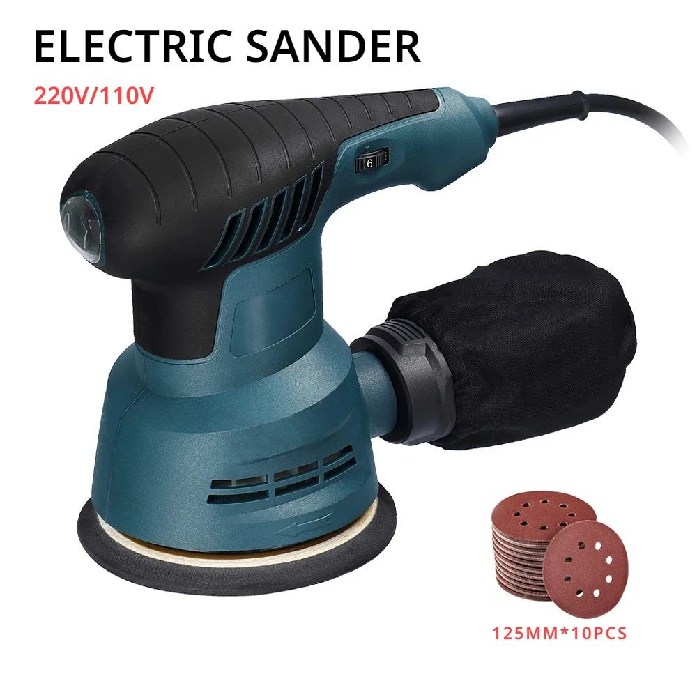300W-Car-Polisher-5-inch-Electric-Sander-6-Speed-Regulation-Eccentric ...