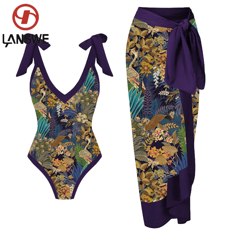 Lanswe impresso simples moda uma peça micro monokini sexy maiô branco ...