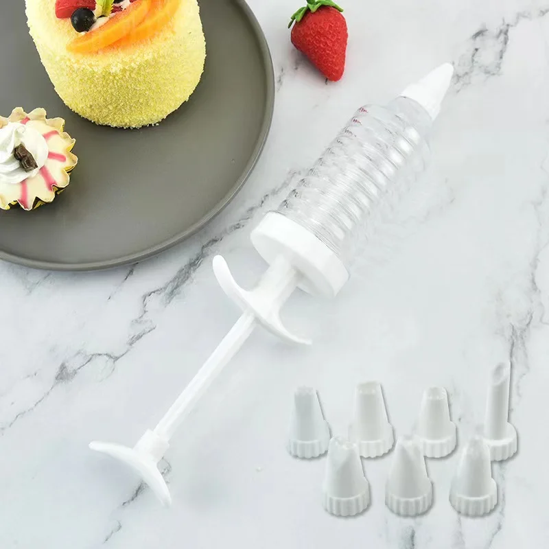 New-8-Pipe-Nozzles-with-Syringe-Plastic-Cream-Baking-Nozzle-Dispenser ...