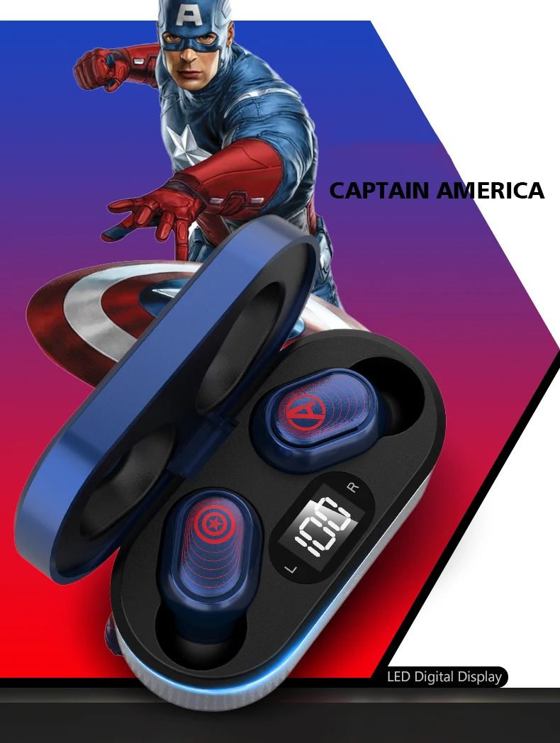 Original Disney BTMV09 TWS Bluetooth 5.0 Wireless Earphones Spider-Man ...