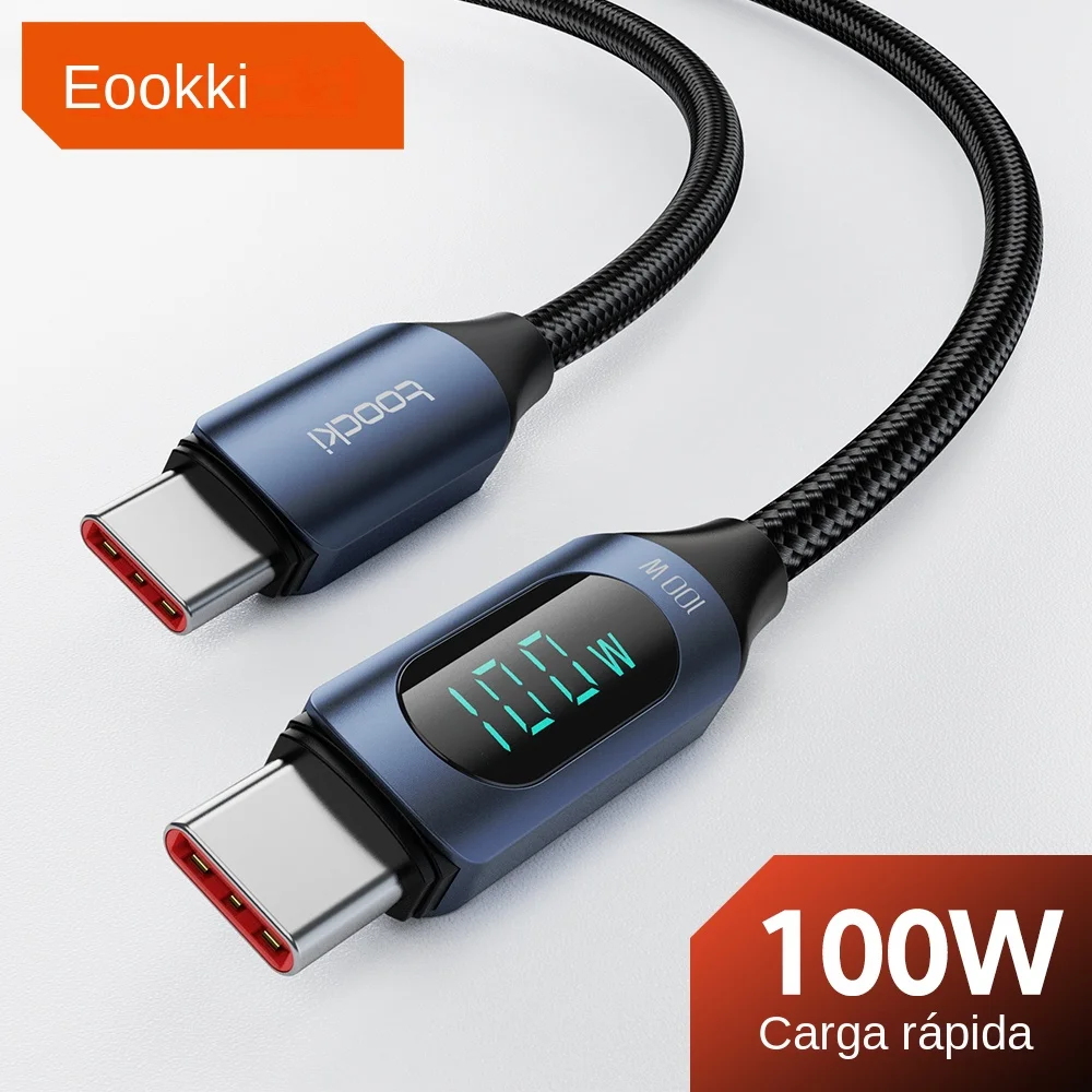 Toocki Cable de carga rápida tipo C a tipo C, cargador de 100W, PD, USB C a USB C, Cable de ...