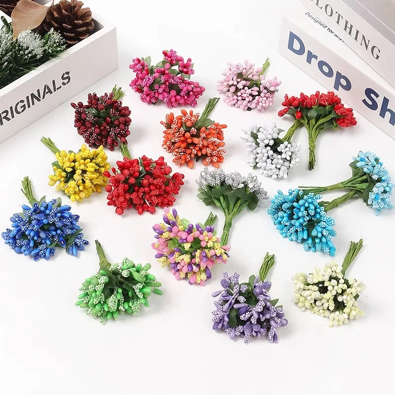 12-36-72-144Pcs-Mini-Stamen-flower-Artificial-Flowers-Craft-Fake ...