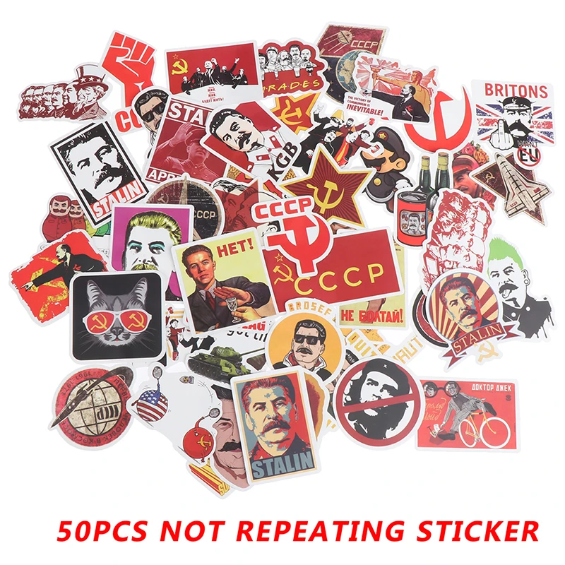 50PCS-Mixed-Soviet-Union-Stalin-USSR-CCCP-Stickers-PVC-Luggage ...