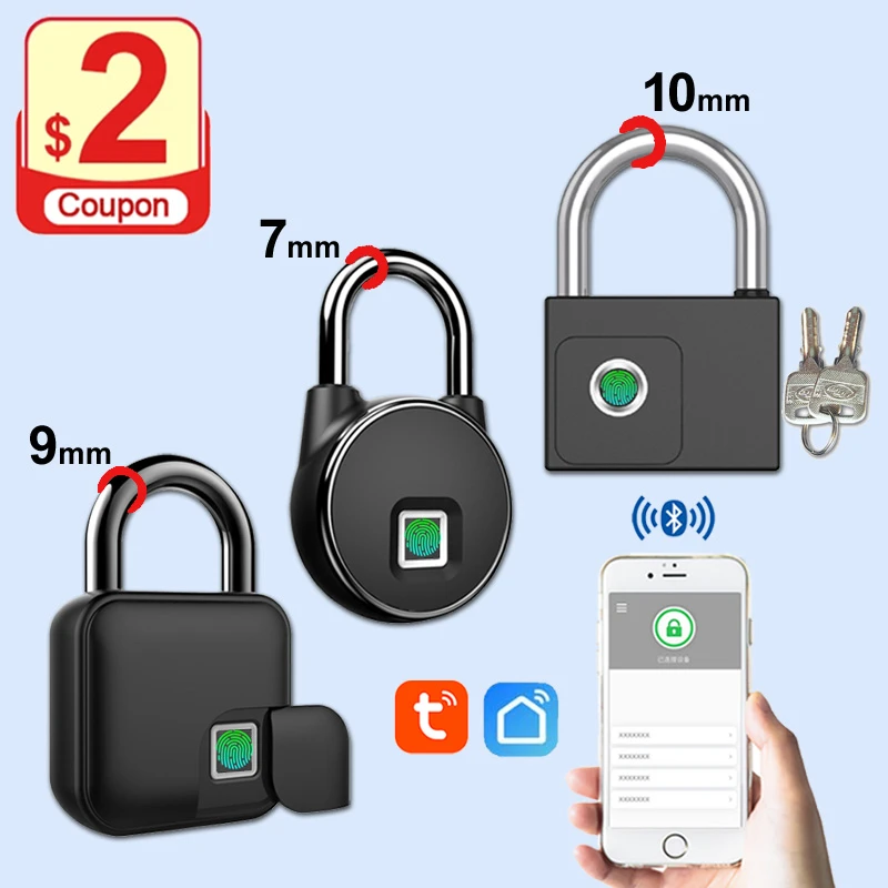Tuya Smart Home Fingerprint Lock Bluetooth Fingerprint Padlock Door ...