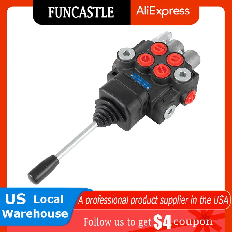 2 Spools Hydraulic Directional Control Valve Double Acting Cylinder ...