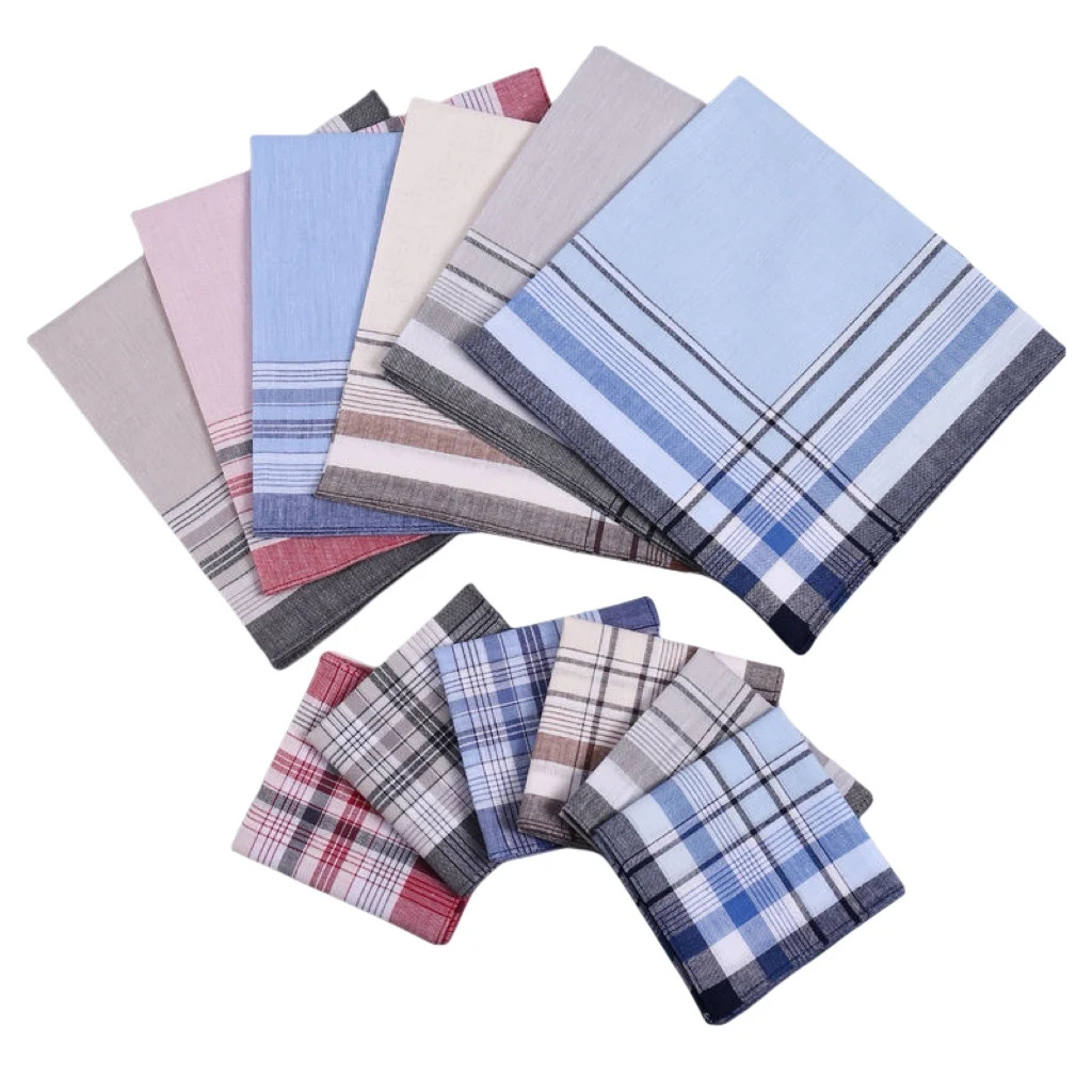 6-Pack-of-Men-s-Pure-Cotton-Handkerchiefs-Cotton-Yarn-Dyed-Plaid ...
