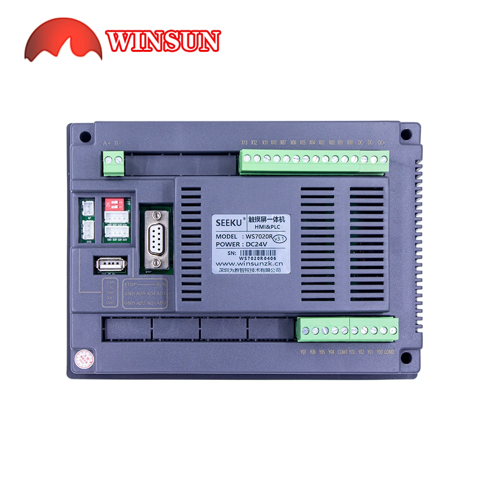 SEEKU pantalla táctil HMI PLC, 7 pulgadas, 12 en 8, todo en uno con Panel integrado PLC, 0 10V ...