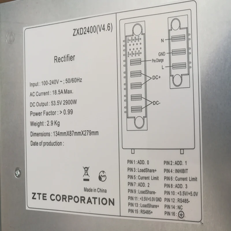 Original PSU For ZTE 2900W Power Supply ZXD2400 ZXD2400(V4.6) ZXD2400V4 ...