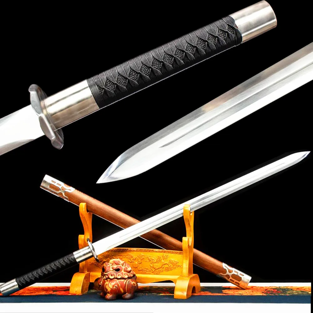 HandMade-Chinese-WUSHU-Jian-Sword-Forged-High-Manganese-Steel-Blade ...