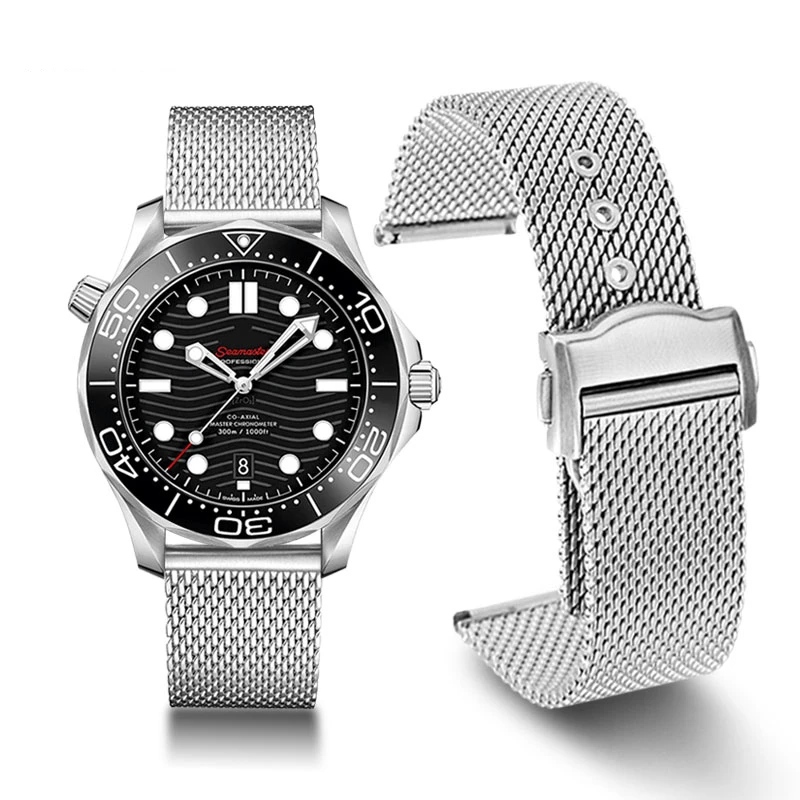 Premium-Grade Titanium steel 20mm Chain Strap For Omega 007 Seamaster ...