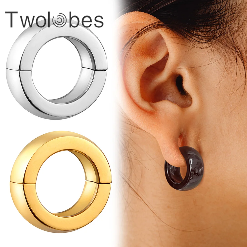 Twolobes-2PCS-Round-316-Stainless-Steel-Ear-Weights-Hangers-Gauges ...